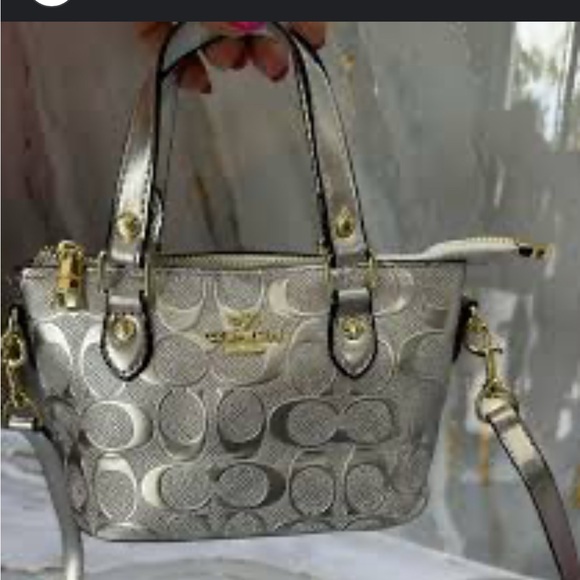 Coach | Bags | Coach Metallic Silver Mini Bag | Poshmark